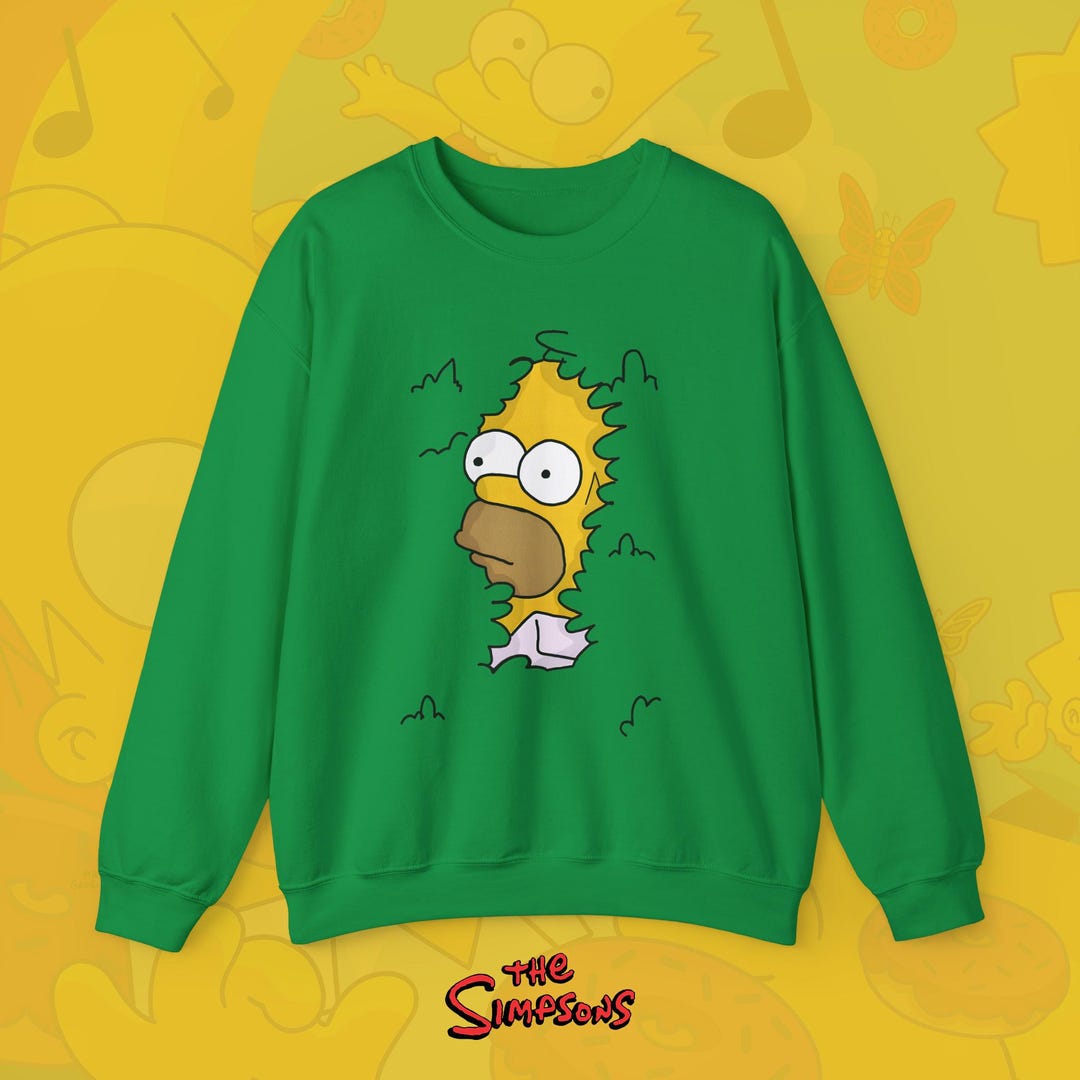 The Simpsons Sweatshirt, Homer Simpson in the Bushes Shirt, Funny Homer ...