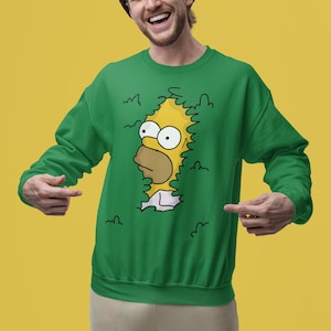 The Simpsons Sweatshirt, Homer Simpson in the Bushes Shirt, Funny Homer ...