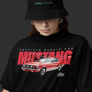 Ford Mustang GT Unisex Tee, Muscle Car Lover Gift, Red Mustang Tshirt ...