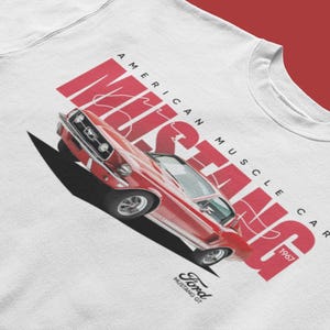 Ford Mustang GT Unisex Tee, Muscle Car Lover Gift, Red Mustang Tshirt ...