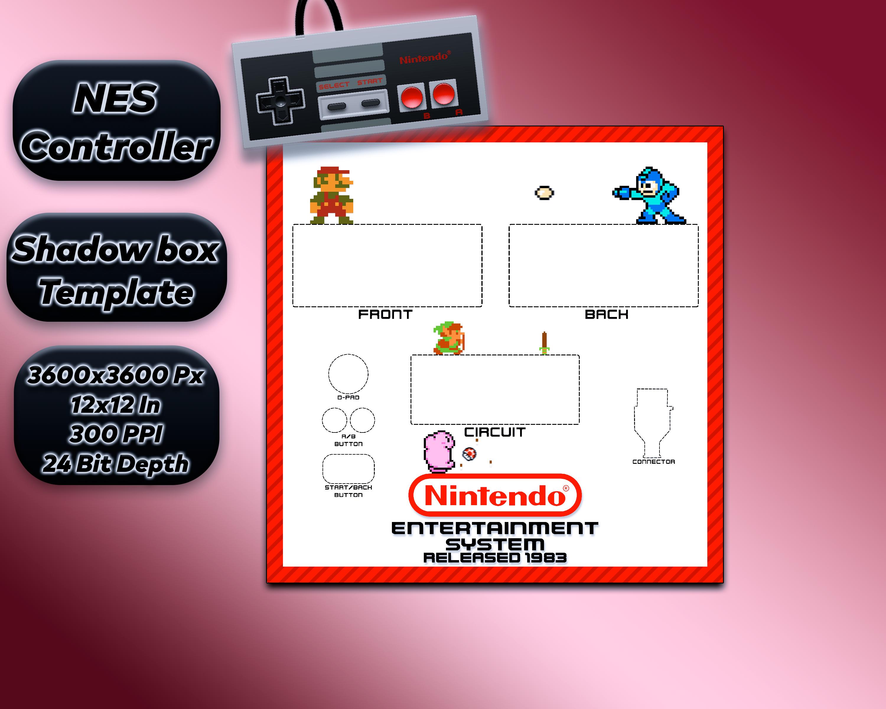 NES Controller Teardown Shadow Box Print Templale - Etsy