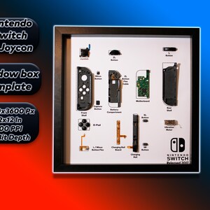 Switch Left Joy-con Teardown Shadow Box Print Template - Etsy
