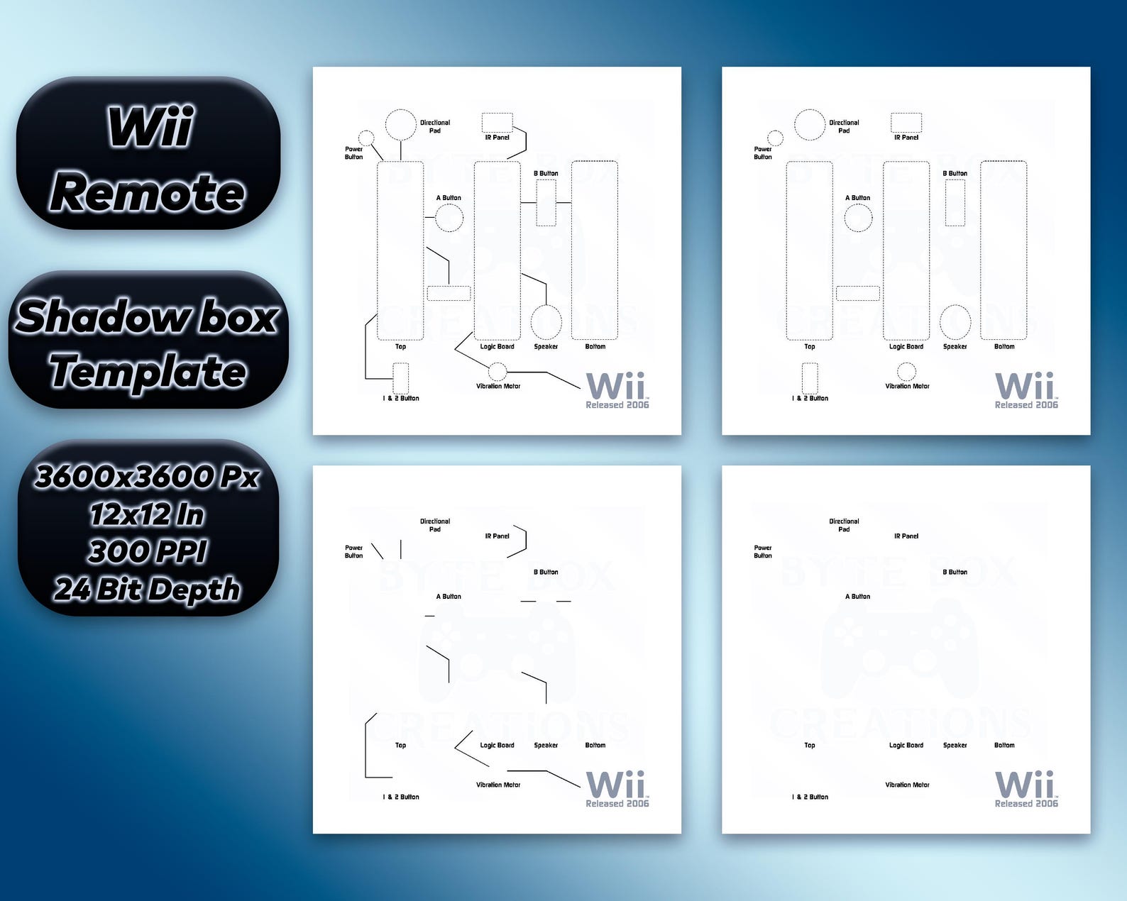 Wii Remote Teardown Shadow Box Template - Etsy