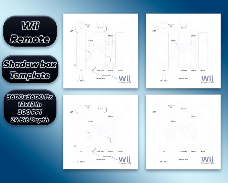 Wii Remote Teardown Shadow Box Template - Etsy