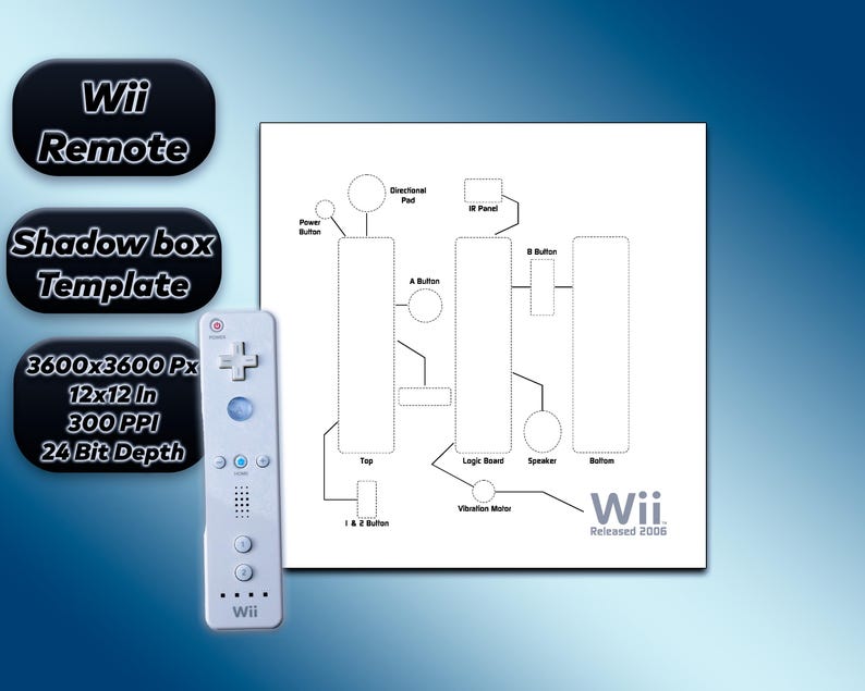 Wii Remote Teardown Shadow Box Template - Etsy