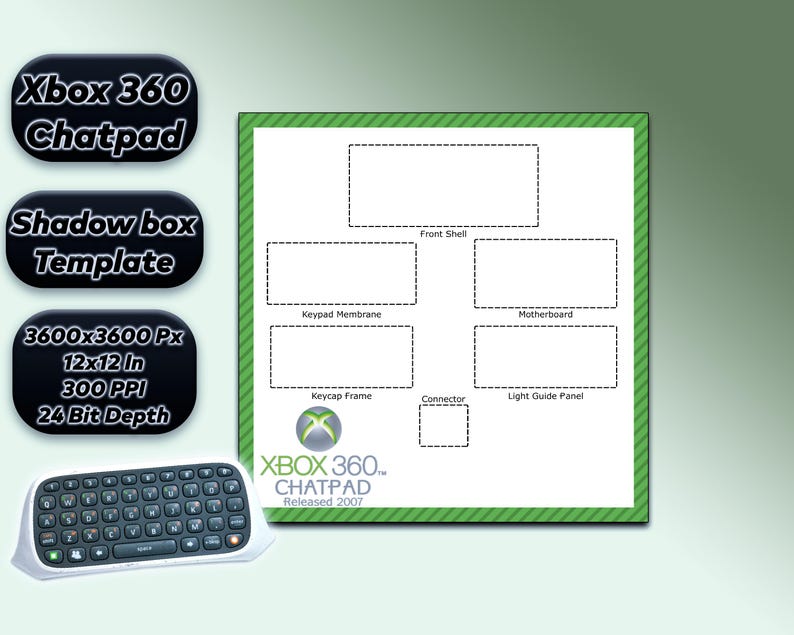 Xbox 360 Chatpad Keypad Teardown Shadow Box Template - Etsy