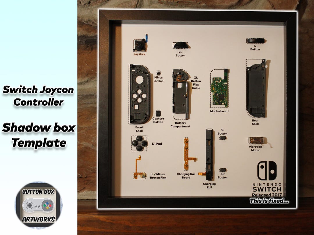 Nintendo Switch Left Joy-con Shadow Box Print Template - Etsy