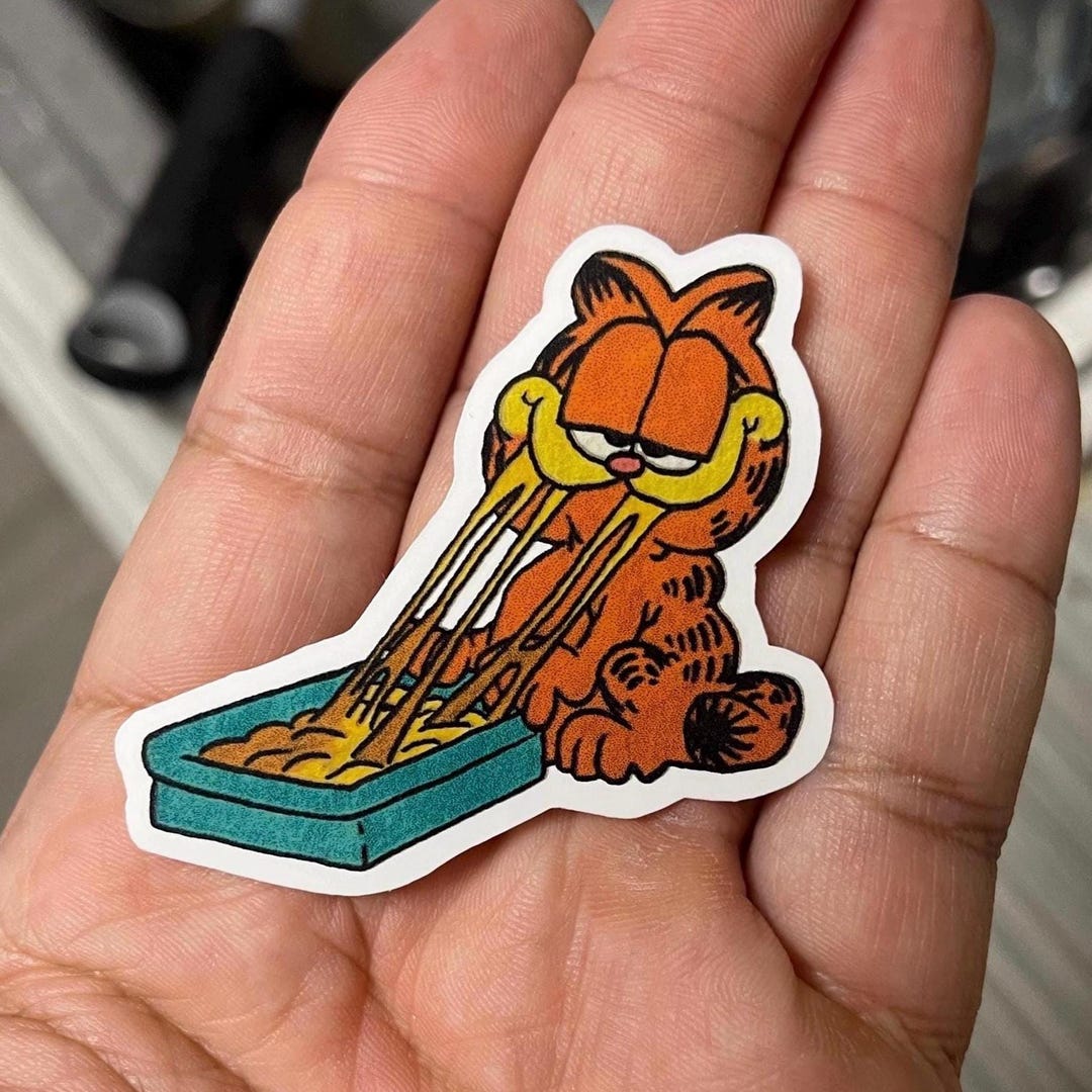 Garfield Lasagna Sticker - Etsy