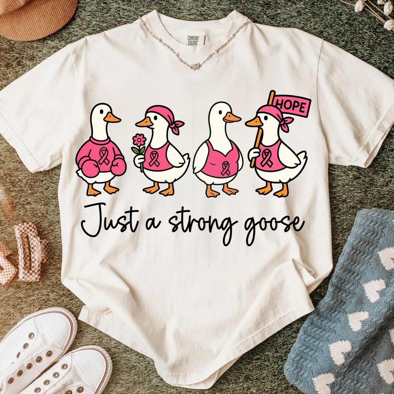 Just a Strong Goose Png, Breast Cancer Goose Png, in October We Wear ...