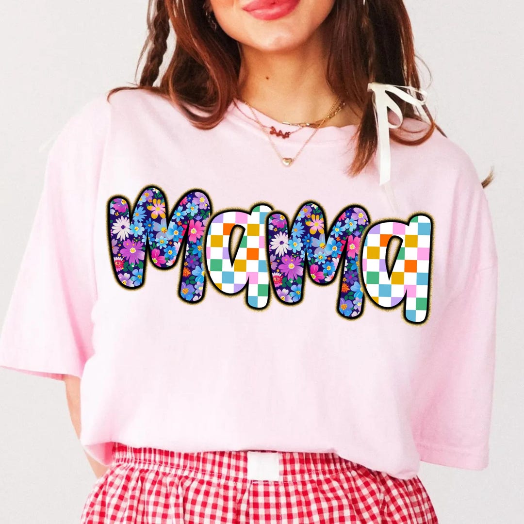 Preppy Mama Floral Glitter Png, Retro Boho Floral Mama Png, Mama Png ...