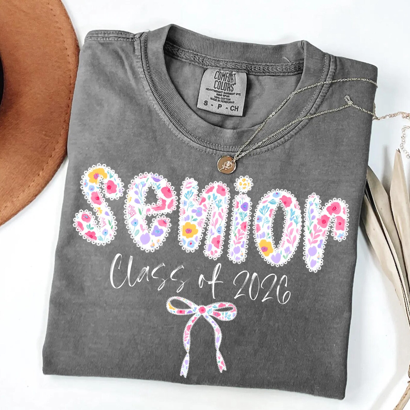 Coquette Senior 2026 Png, Pink Floral Senior Shirt Design, Preppy Class ...