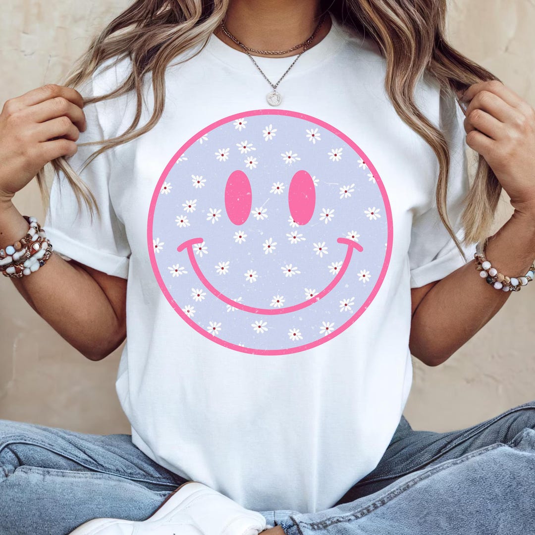 Daisy Smile Png, Spring Vibes Png, Spring Png, Floral Smile Face, Retro ...