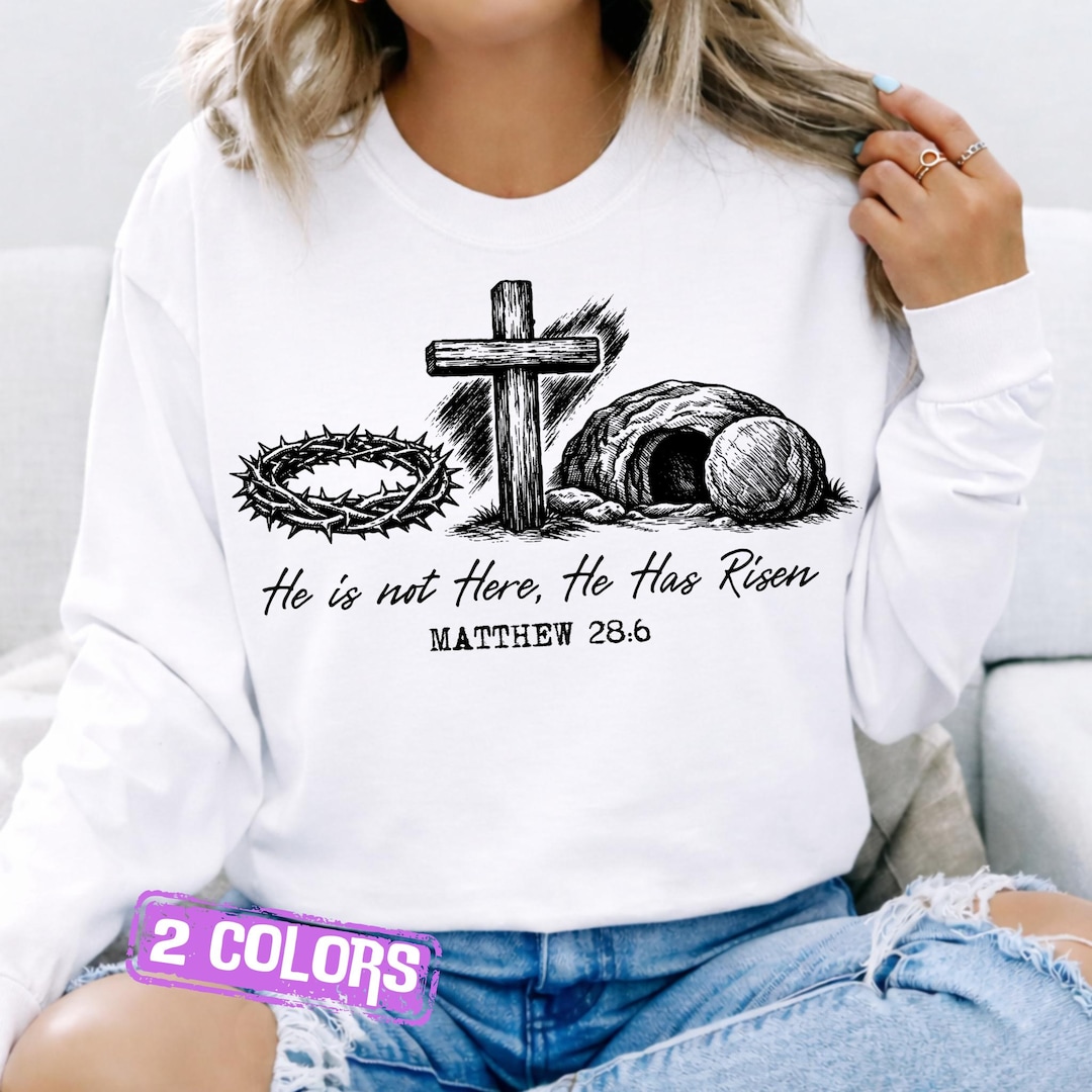 He is Not Here He Has Risen PNG, Christian Bible Verse Design, Easter ...