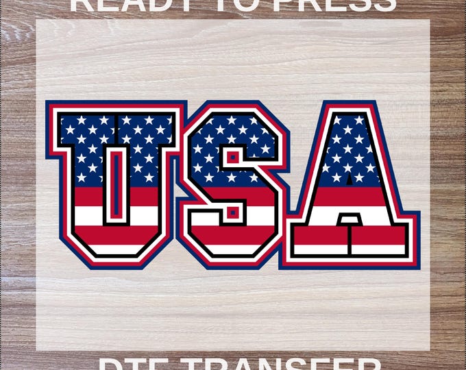 American Flag DTF Heat Transfer, U.S.A. Flag Direct-to-film Iron-on ...