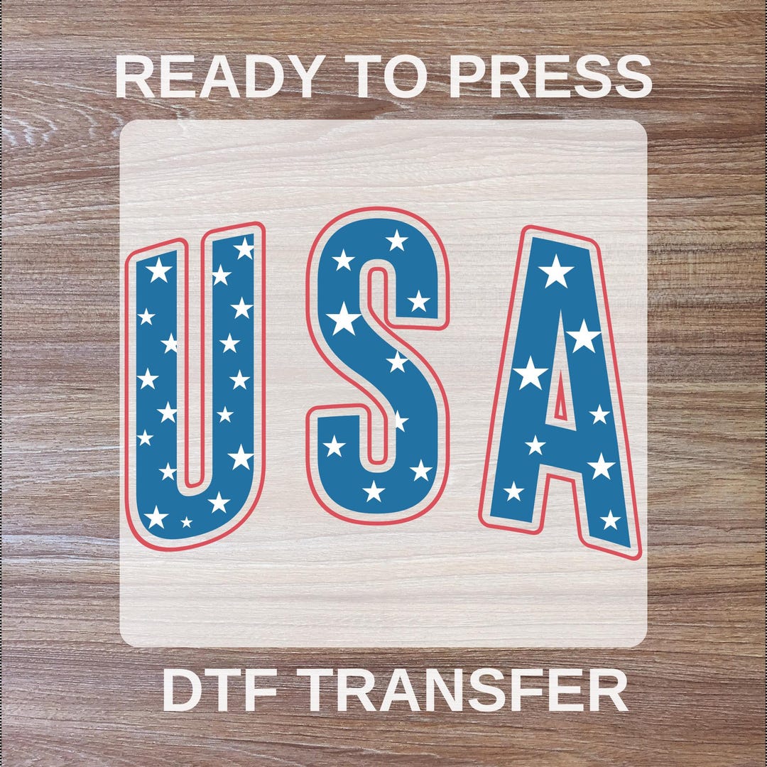 Usa DTF Transfer, Flag Ready to Press, Patriotic High Quality ...