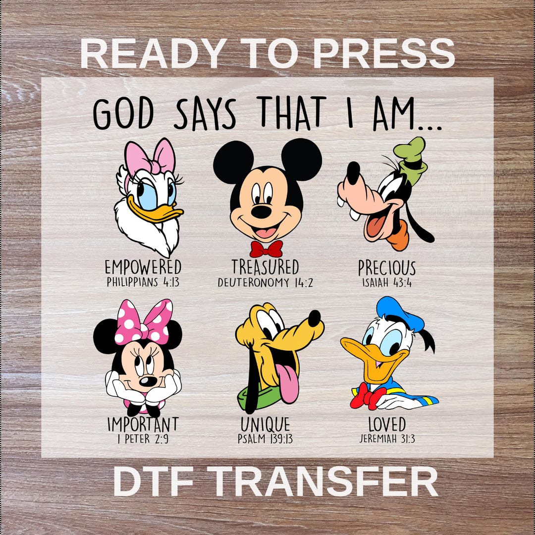 God Says That Ready to Press, Disneyworld DTF Transfer, Bible High ...