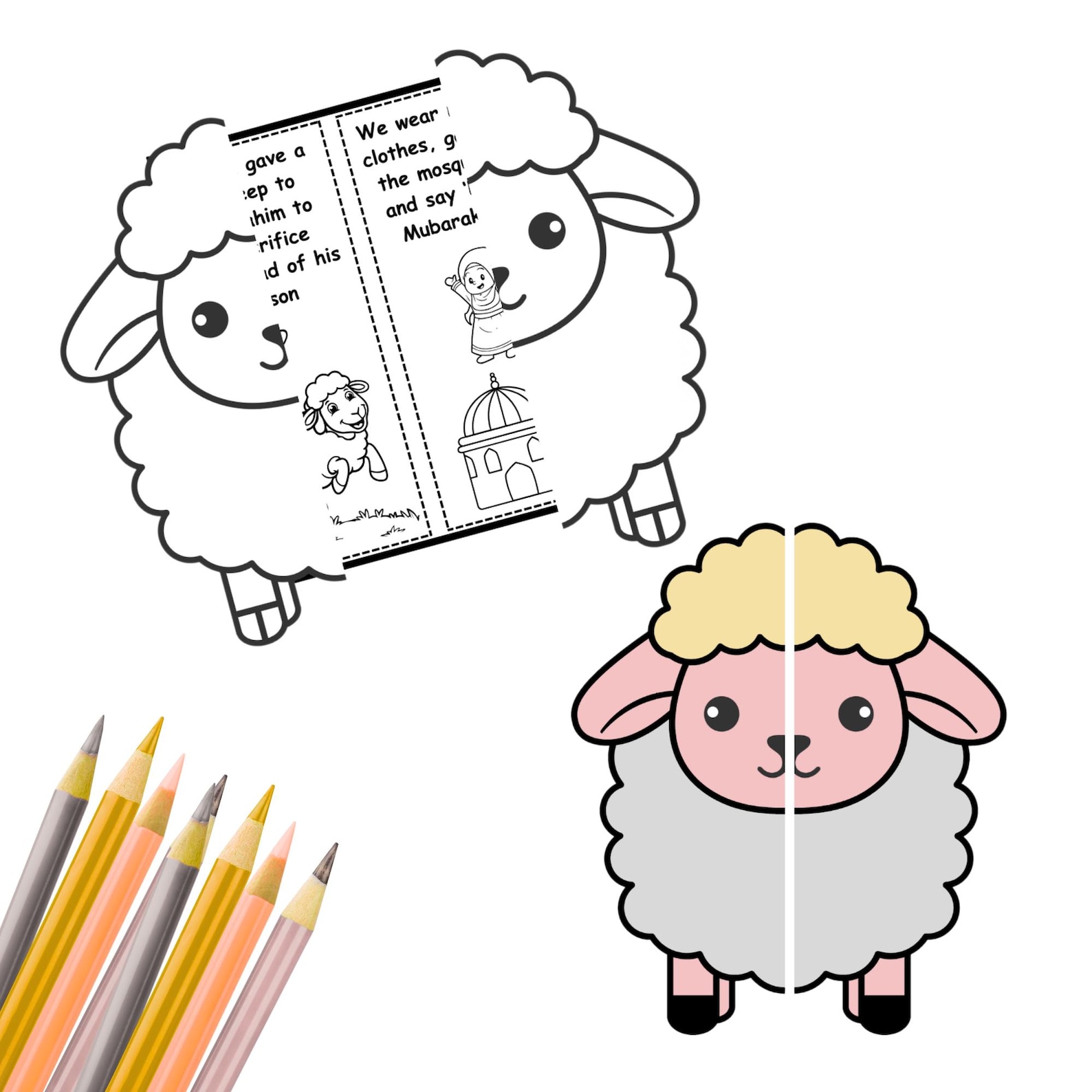 Printable Eid Al-adha Coloring Mini Book for Kids |foldable Activity ...