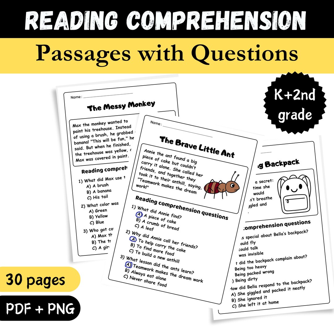 Advanced Reading Comprehension-reading Passages-activity Worksheets ...