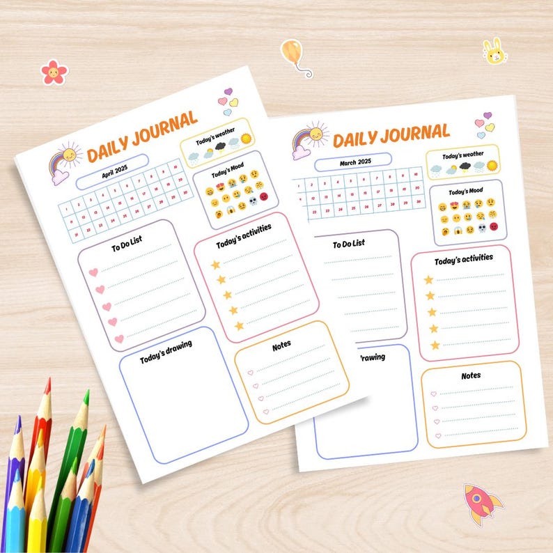 2025 Kids Planner Template -kids Daily Journal Printable- Daily Journal ...