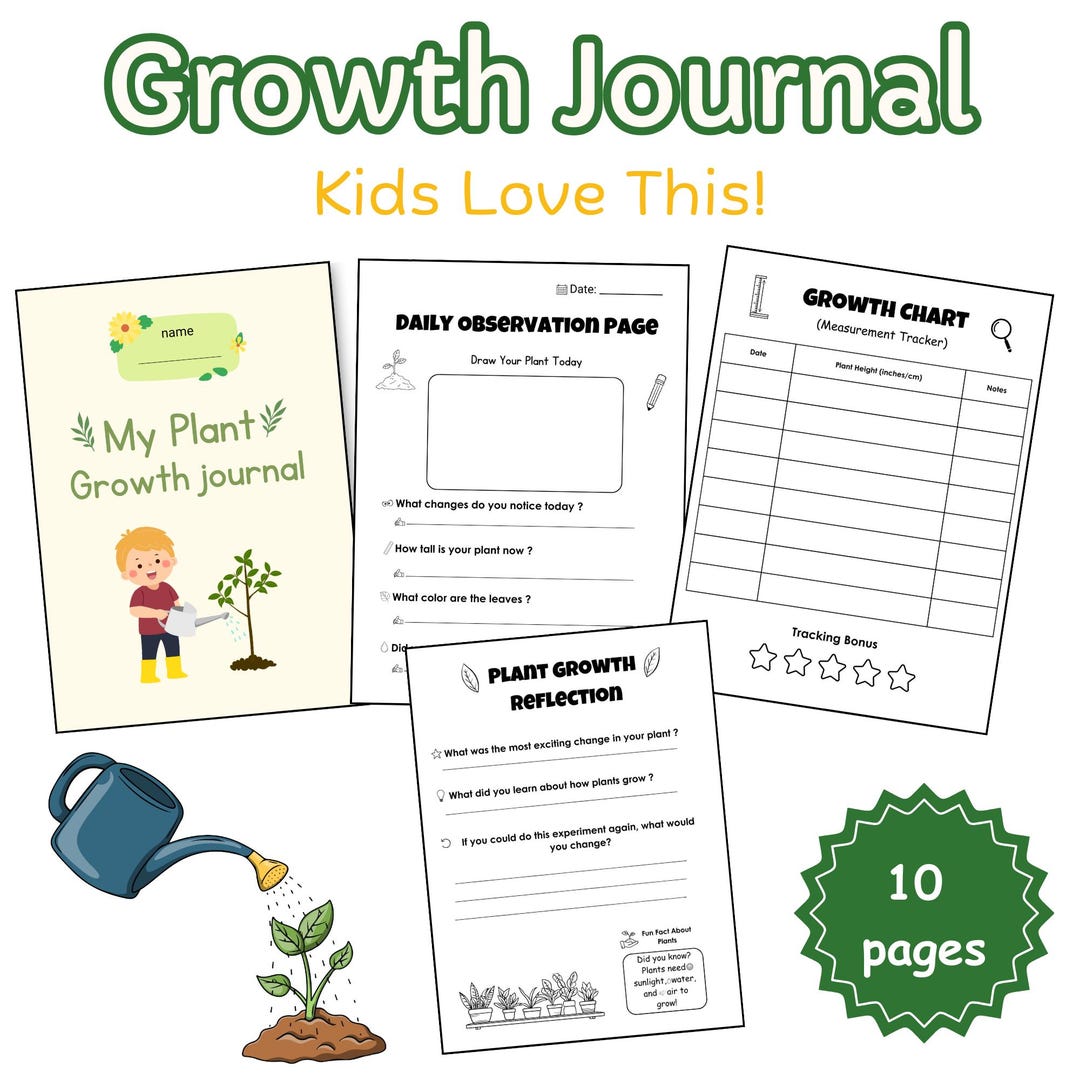Plant Growth Journal for Kids - Printable STEM Activity - Spring ...
