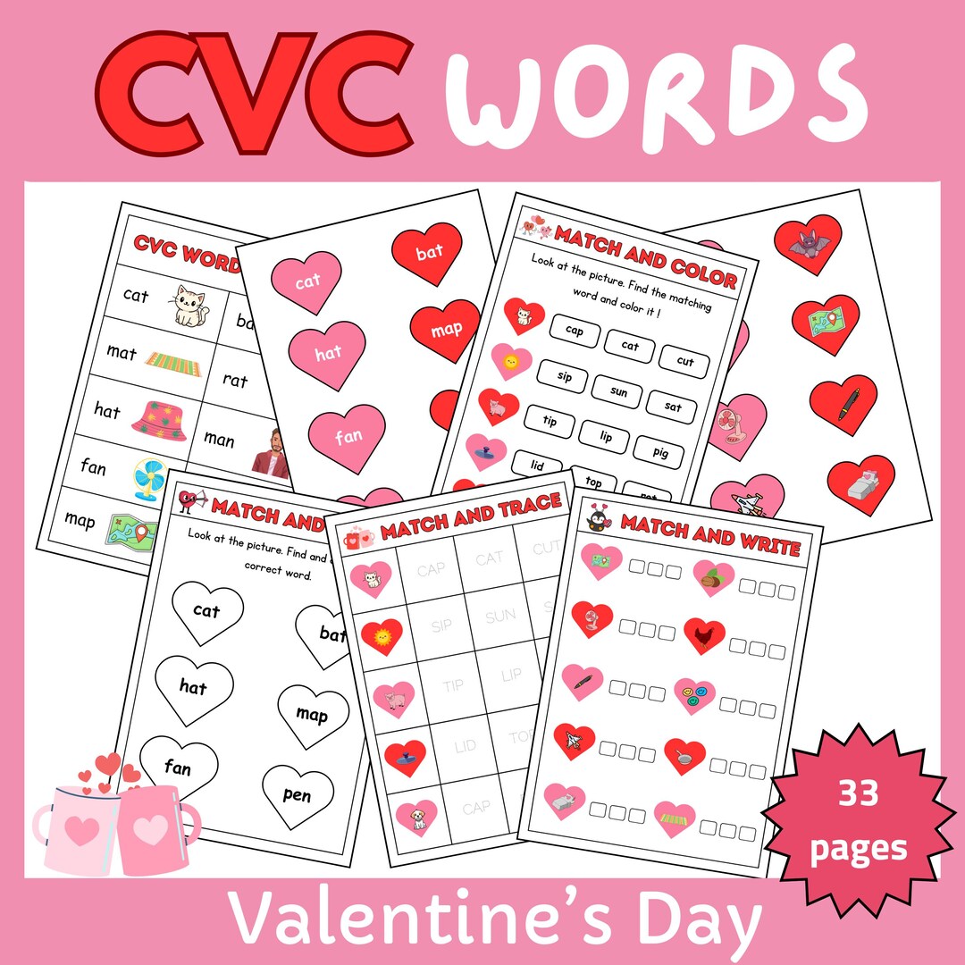 Valentine’s Day Phonics Worksheets -valentines Literacy Activities ...