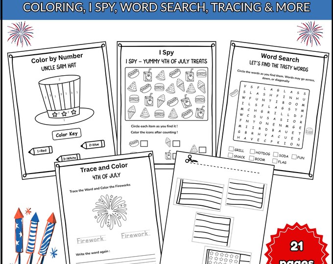 4th of July Worksheets, Independence Day Activities, Patriotic Kid's ...
