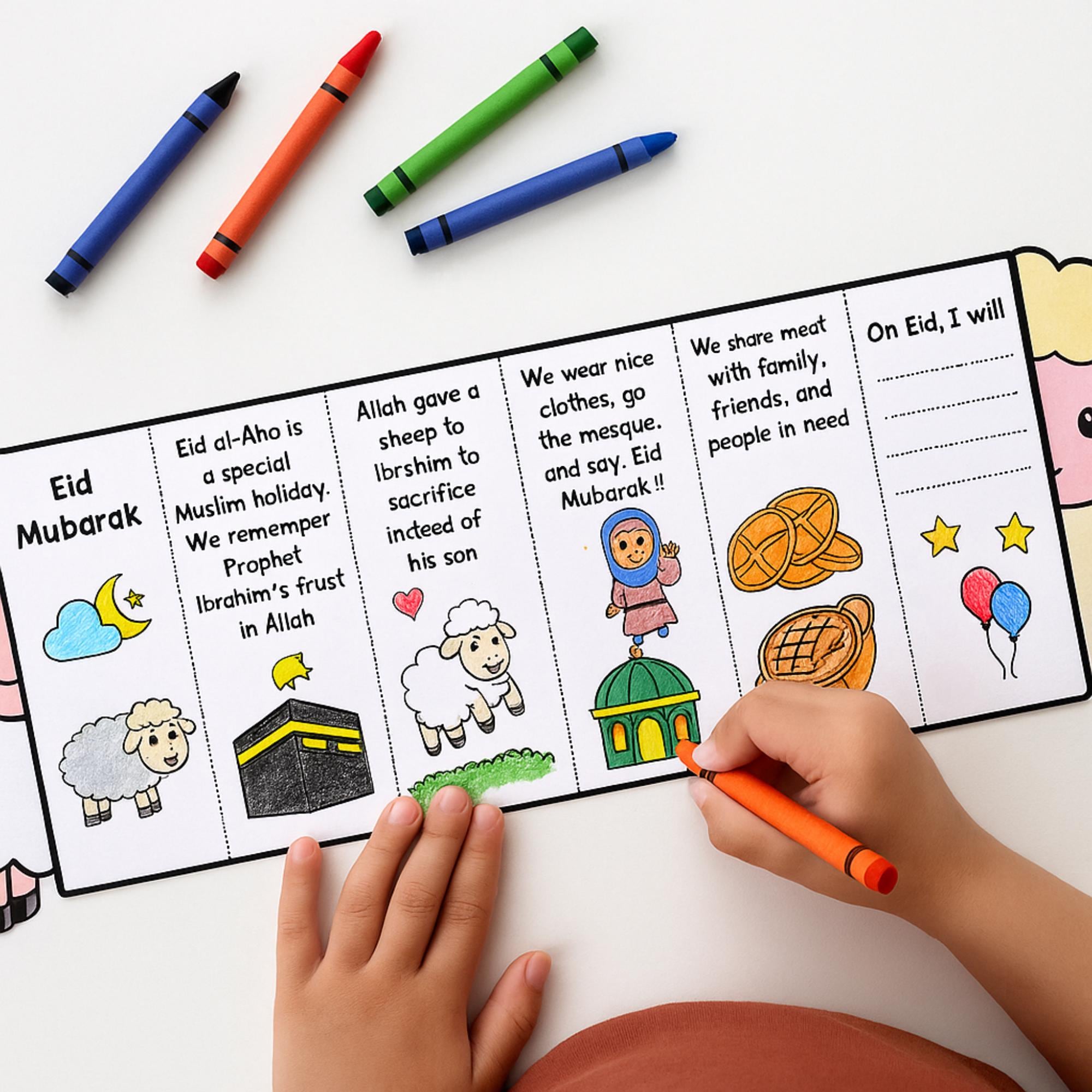 Eid Al-adha Coloring Mini Book: Foldable Islamic Activity (PDF Download ...