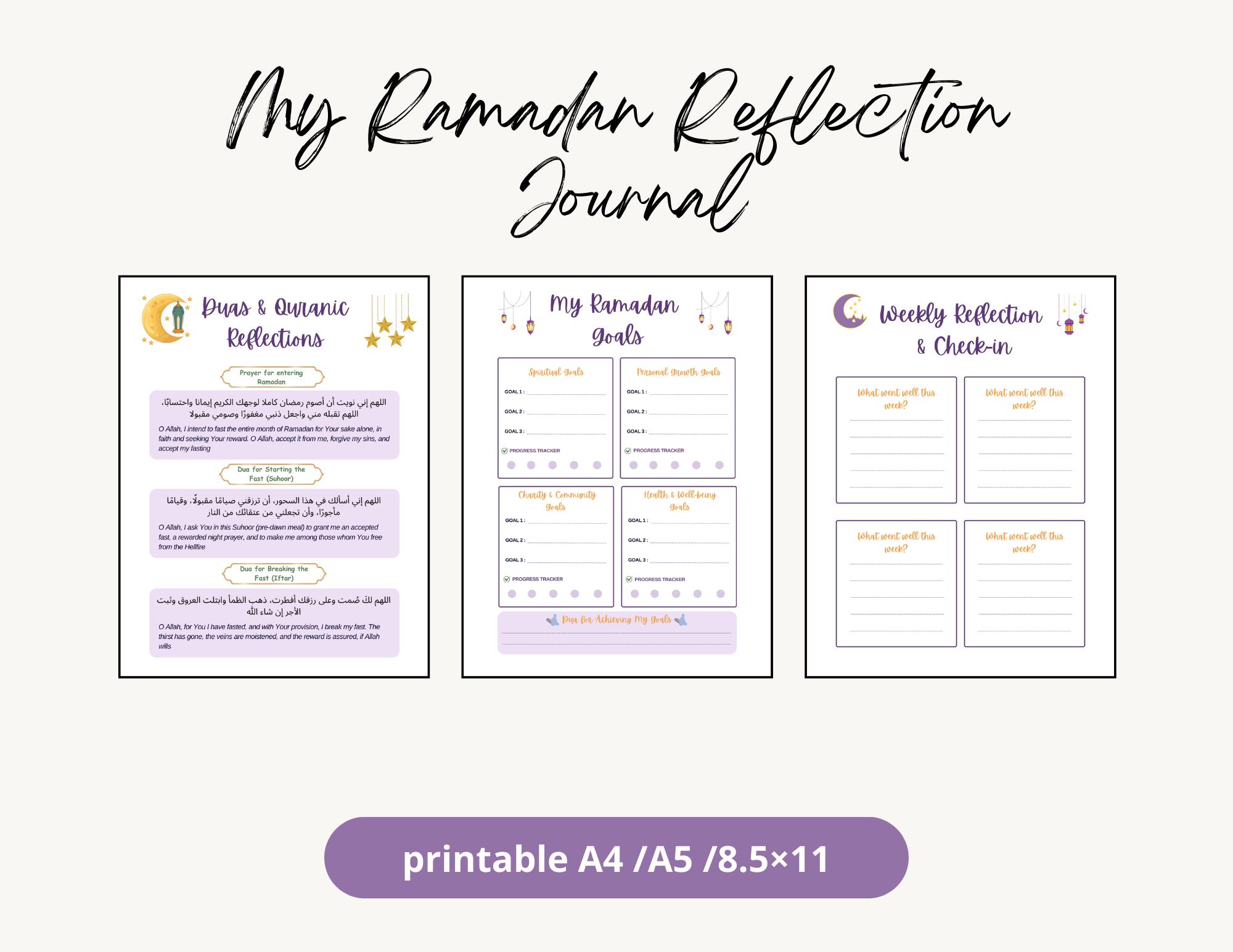 Ramadan Reflection & Gratitude Journal 2025: Islamic Digital Planner ...