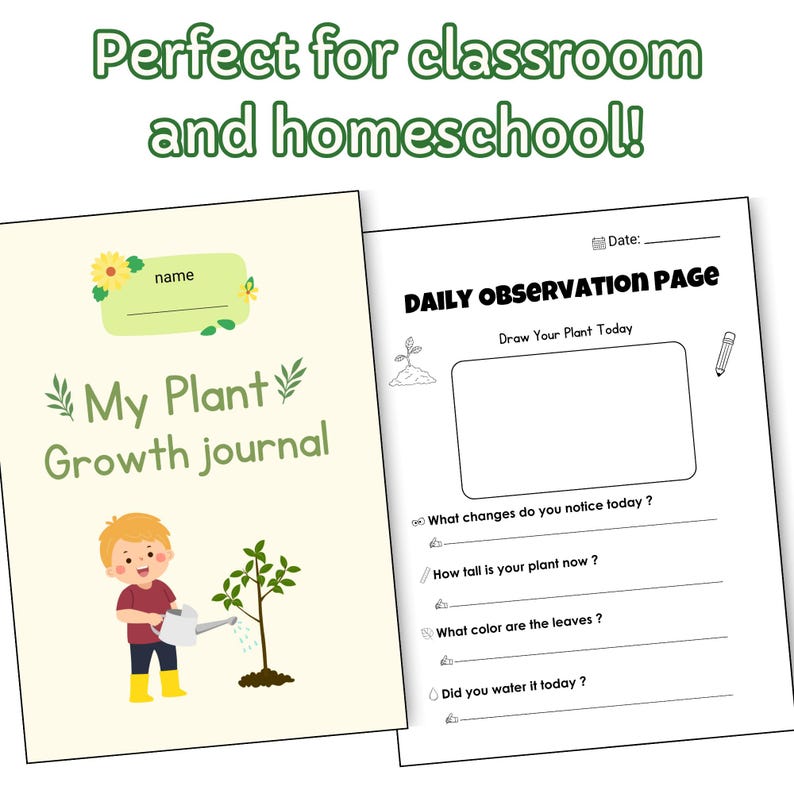 Plant Growth Journal for Kids – Printable STEM Activity - Spring ...