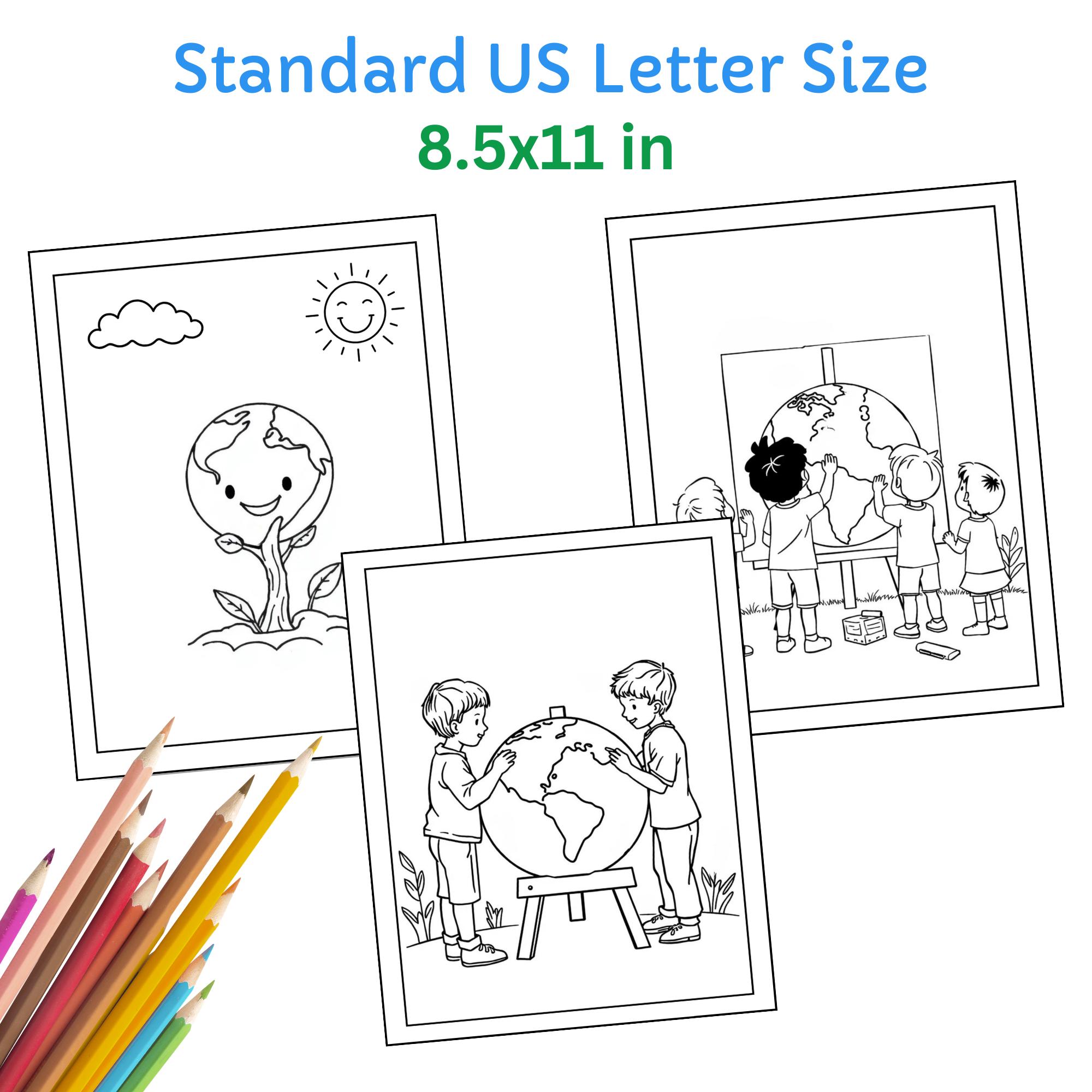 Earth Day Coloring Pages – Eco-friendly Kids Activities (PDF) - Etsy