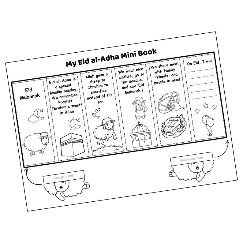 Printable Eid Al-adha Coloring Mini Book for Kids |foldable Activity ...