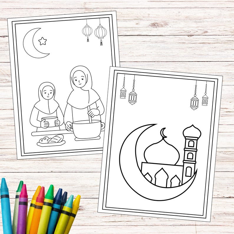 20 Ramadan Coloring Pages for Kids - Islamic Activity Sheets - Etsy