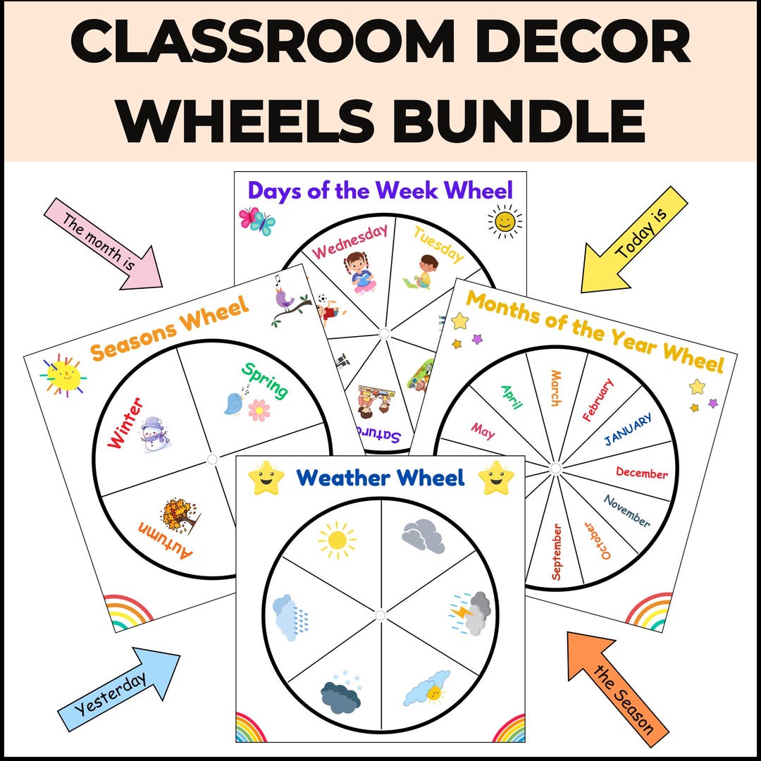 Interactive Calendar Weather Wheels Bundle: Classroom Decor (PDF ...