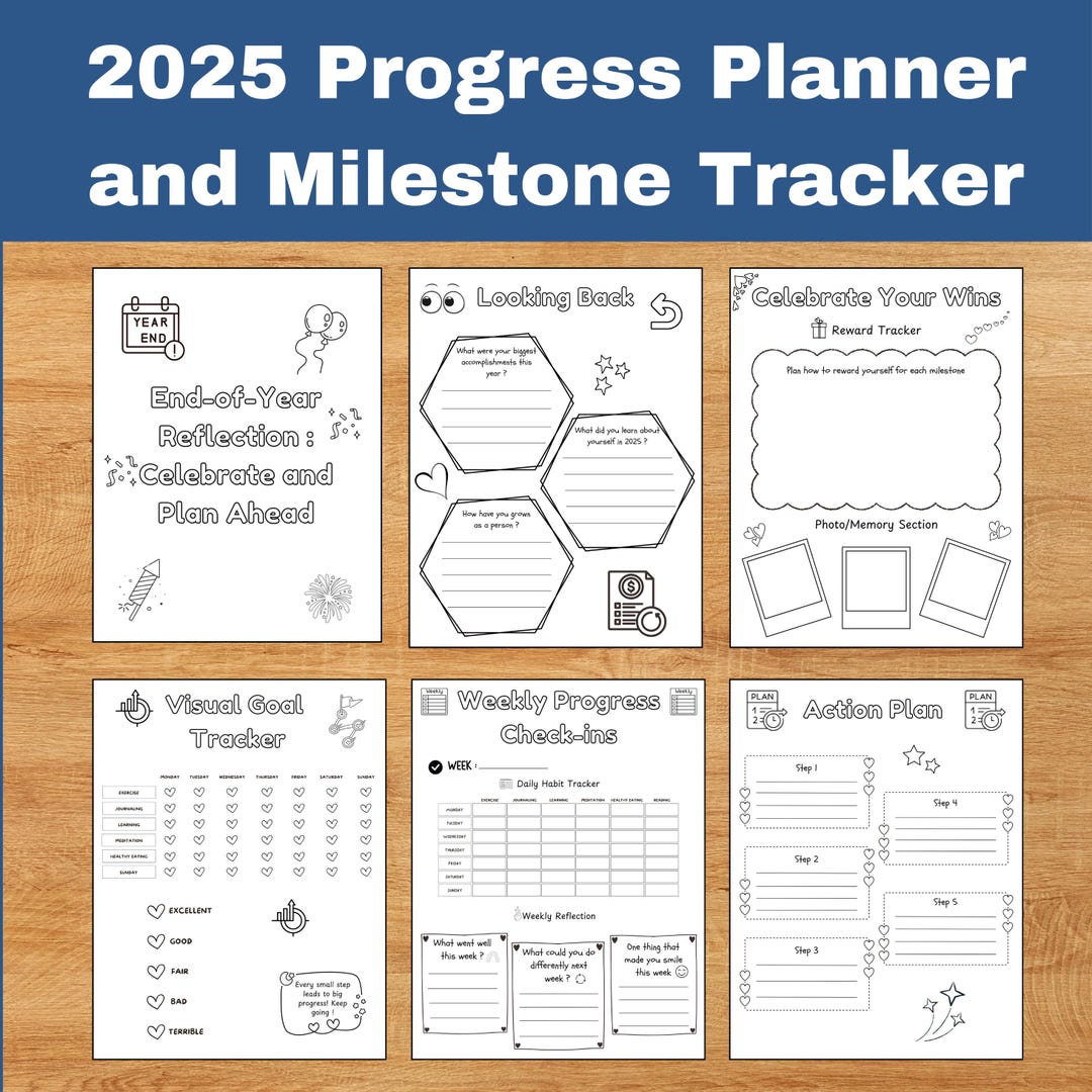 Progress Planner and Achievement Tracker Set Visual Goals for New Year ...