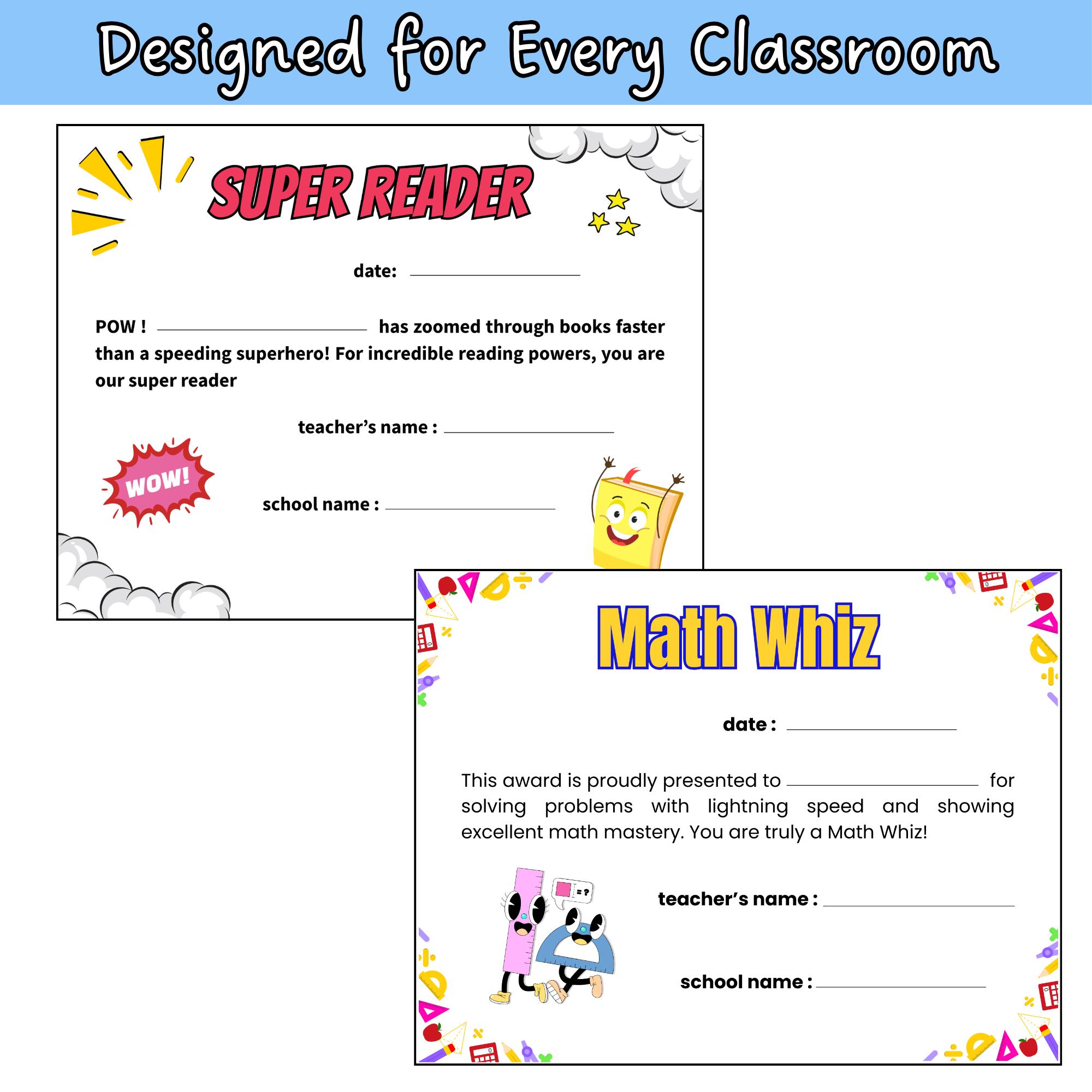 50 Editable End-of-year Student Awards - Classroom Awards - Character ...