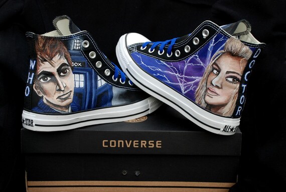 Items similar to Custom Hand Painted Dr Who Converse on Etsy