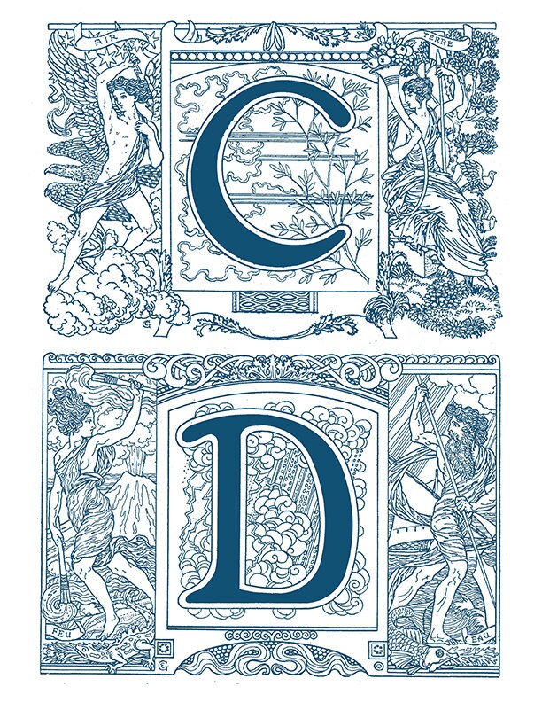 Illuminated Manuscript Letters Classic Illustrations Decorated Initials ...