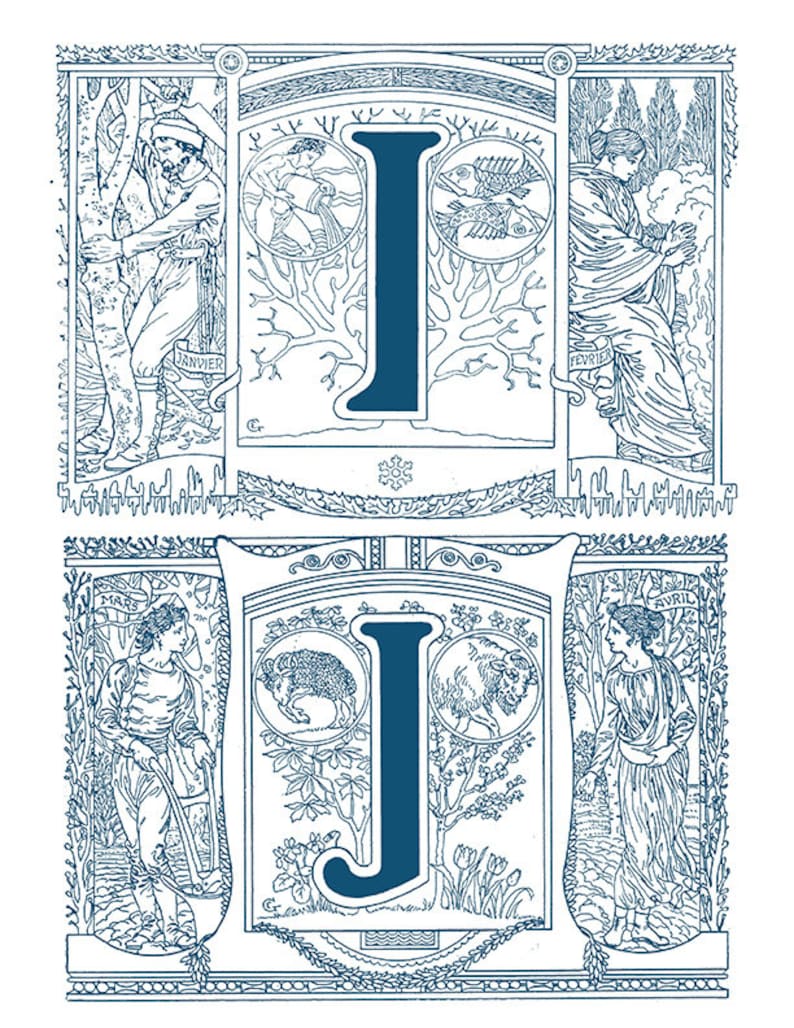 Illuminated Manuscript Letters Classic Illustrations Decorated Initials ...