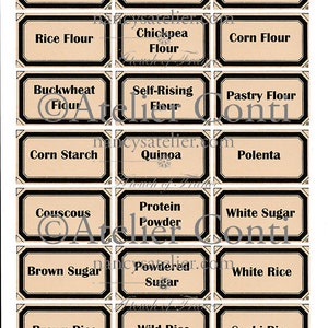 Kitchen Labels Pantry Dry Goods Organization Jar Label Printable Pantry ...