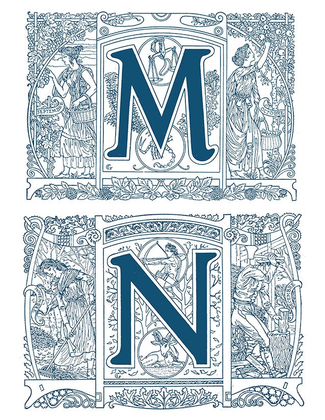 Illuminated Manuscript Letters Classic Illustrations Decorated Initials ...