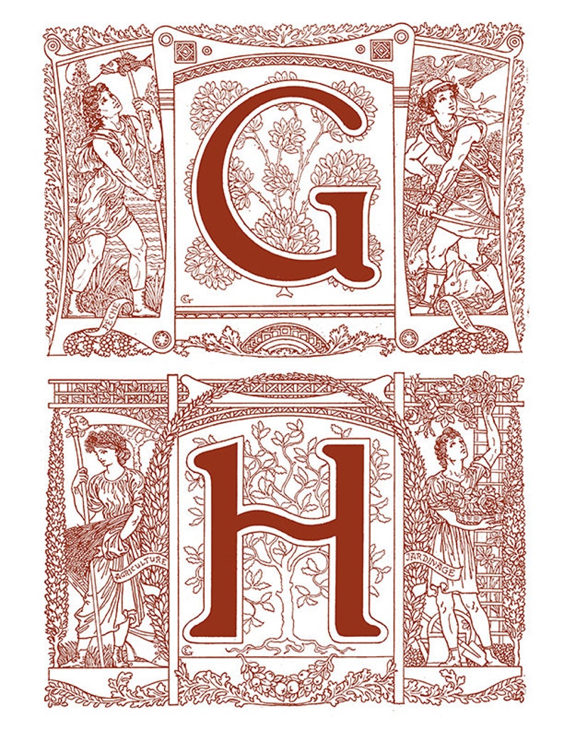 Illuminated Manuscript Letters Classic Illustrations Decorated Initials ...