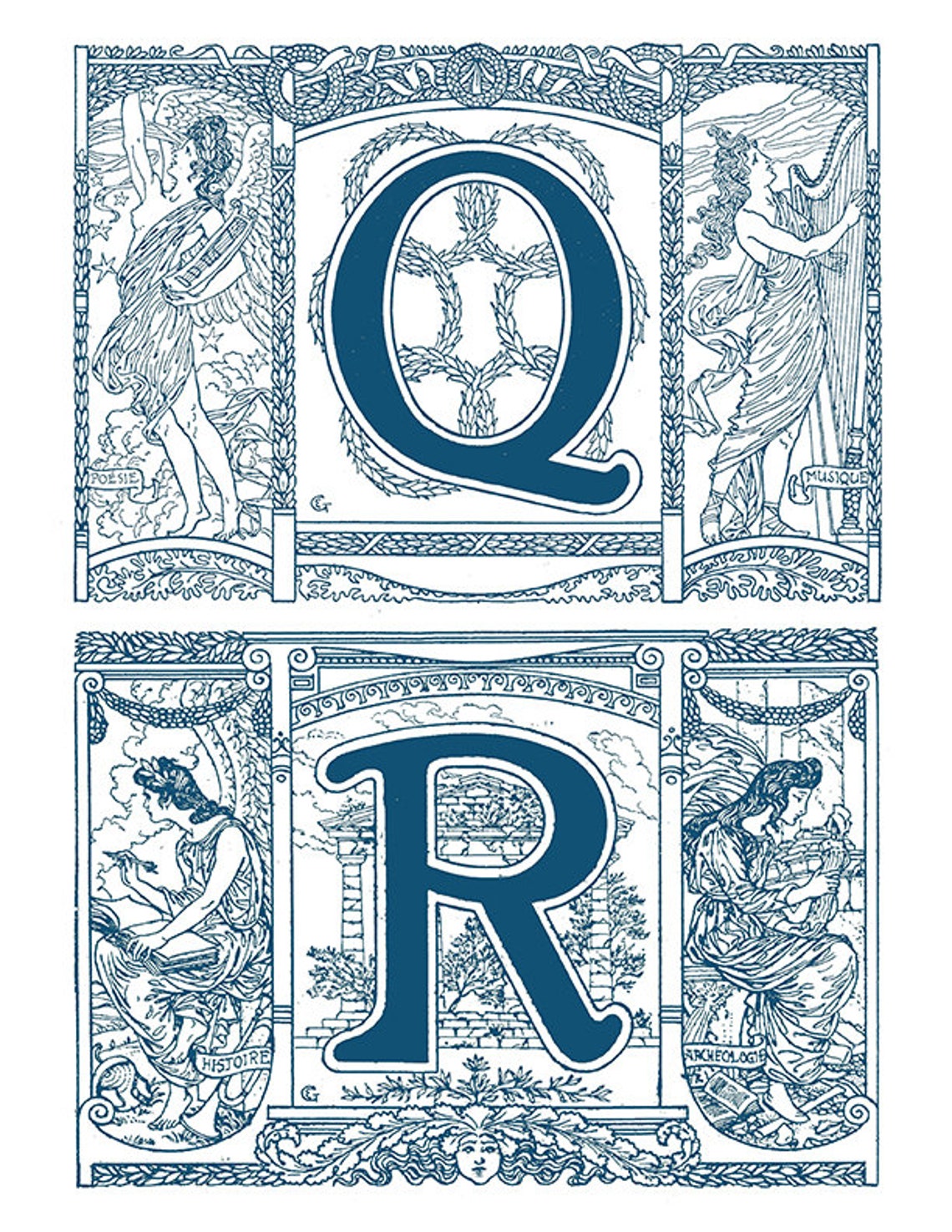 Illuminated Manuscript Letters Classic Illustrations Decorated Initials ...