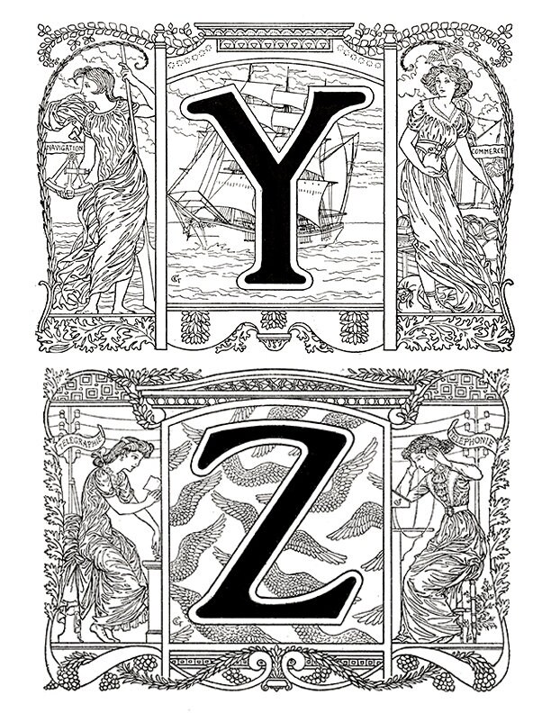 Illuminated Manuscript Letters Classic Illustrations Decorated Initials ...