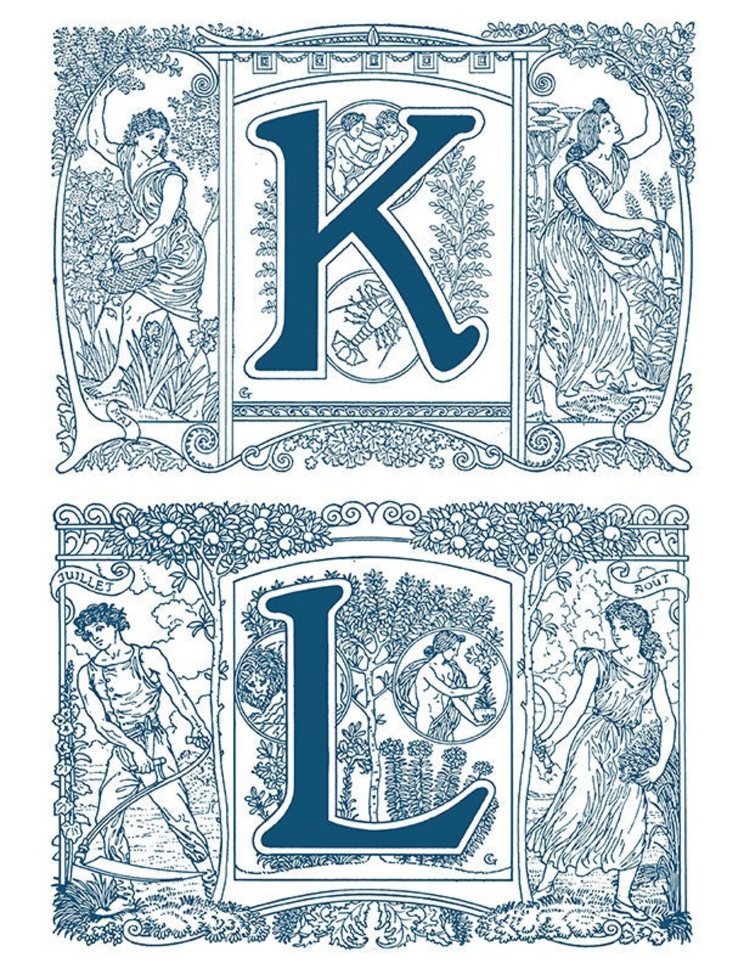 Illuminated Manuscript Letters Classic Illustrations Decorated Initials ...