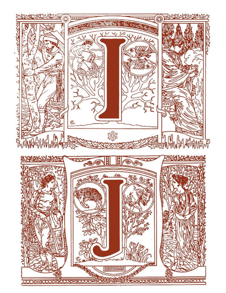 Illuminated Manuscript Letters Classic Illustrations Decorated Initials ...