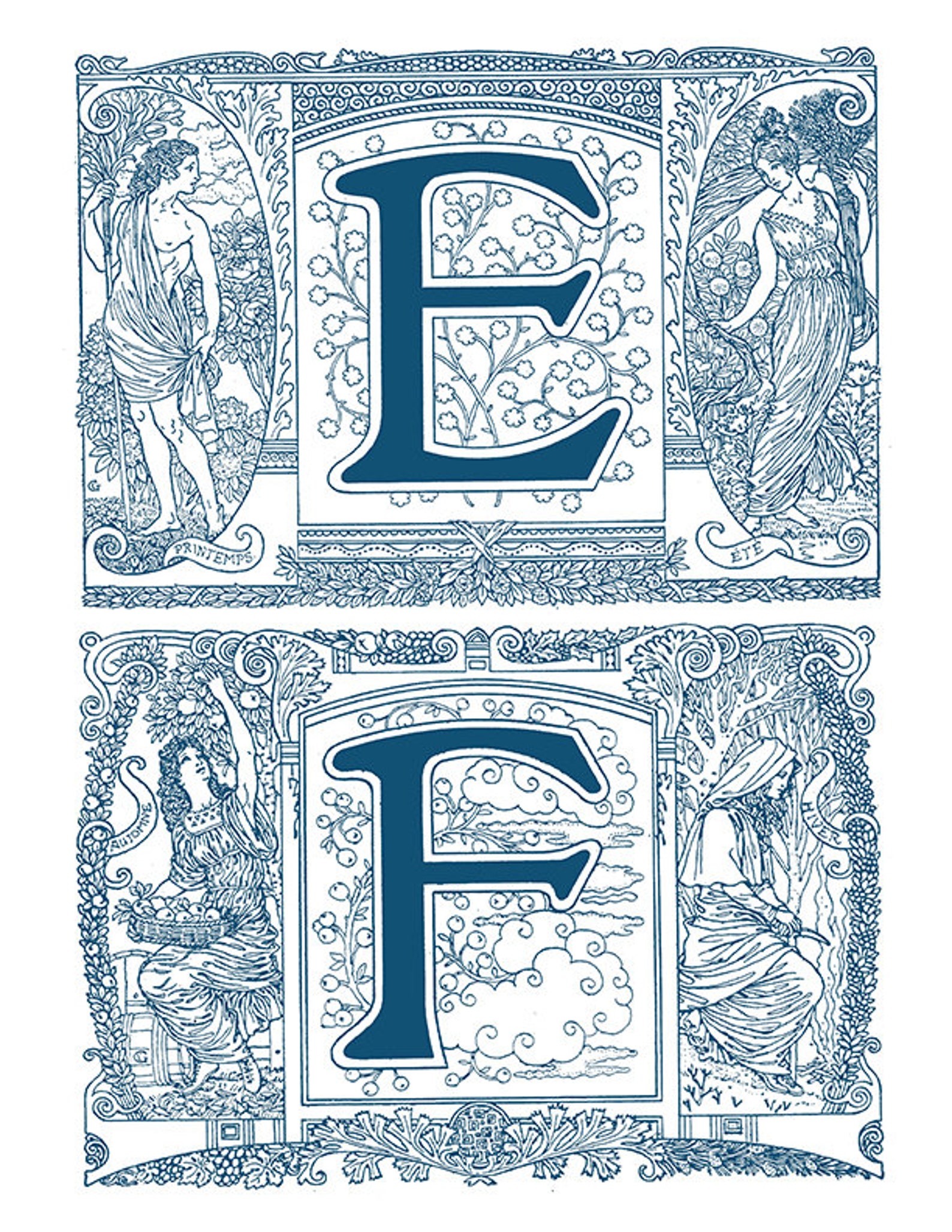 Illuminated Manuscript Letters Classic Illustrations Decorated Initials ...