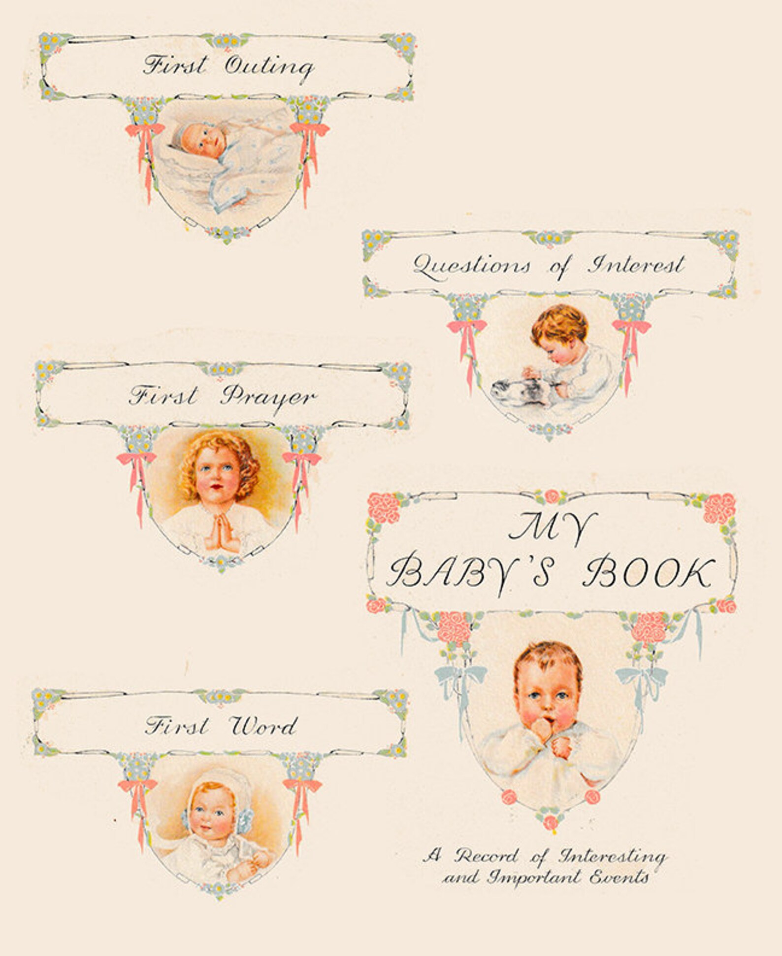 Vintage Baby Book Images Instant Download Antique Infant Clip Art ...