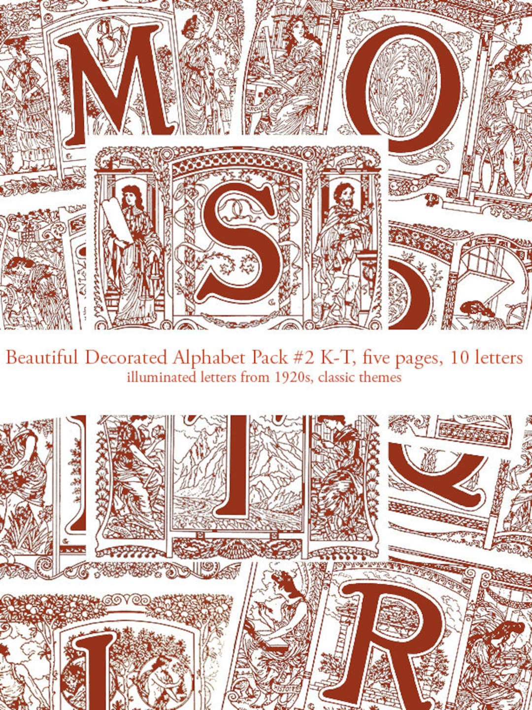 Illuminated Manuscript Letters Classic Illustrations Decorated Initials ...