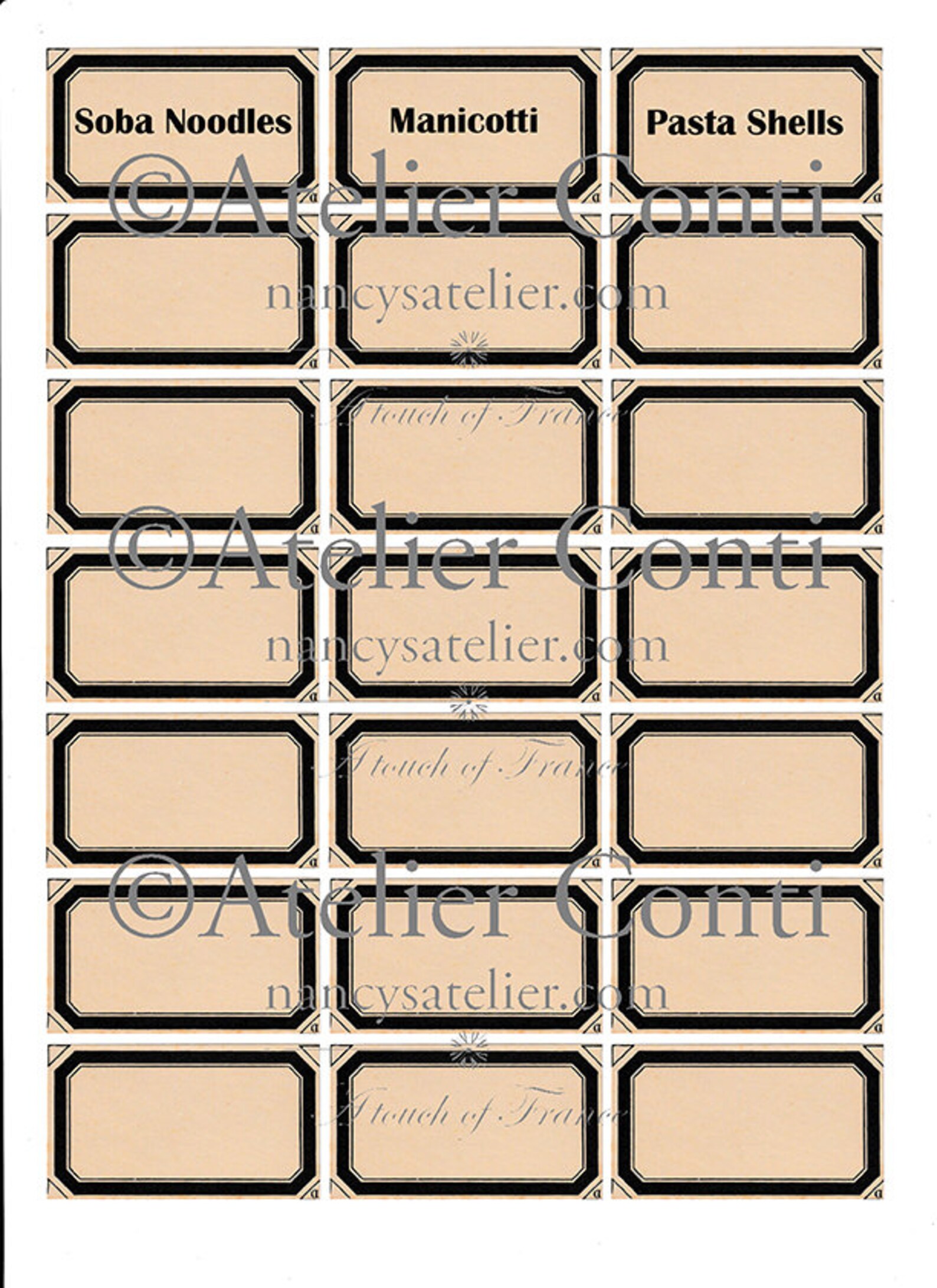 Kitchen Labels Pantry Dry Goods Organization Jar Label Printable Pantry ...