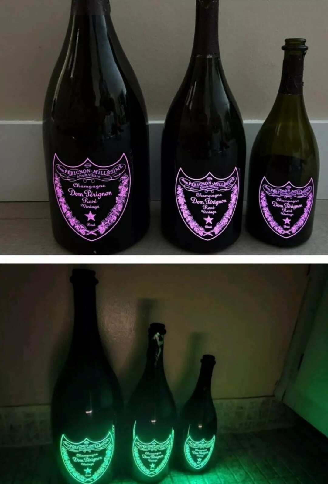 6 Empty Bottle Dom Perignon Light up 3 Different Size - Etsy